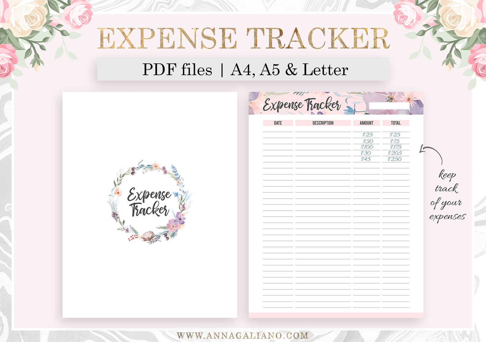 Expense Tracker Printable, Weekly Expense Printable, Finance Planner ...