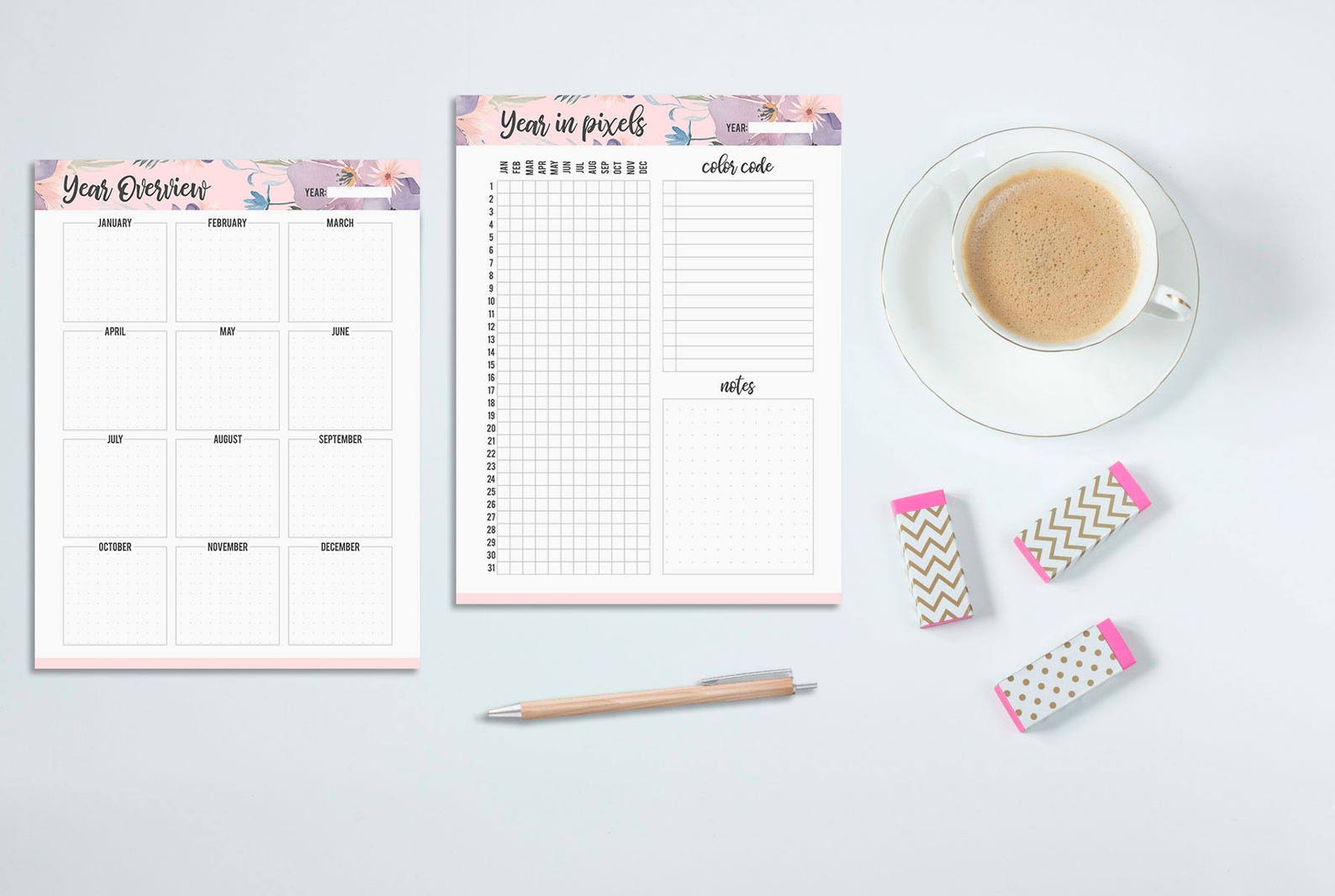 Happy Planner Year at a Glance, Happy Planner Inserts Printable, Year ...