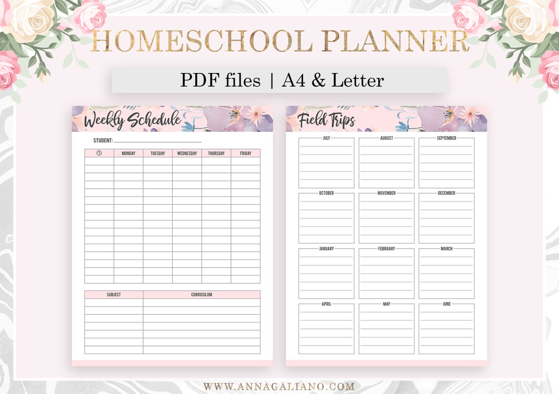 Homeschool Planner Printable Lesson Planner Teacher Planner | Etsy