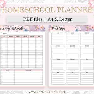 Homeschool Planner Printable, Lesson Planner, Teacher Planner, Weekly ...