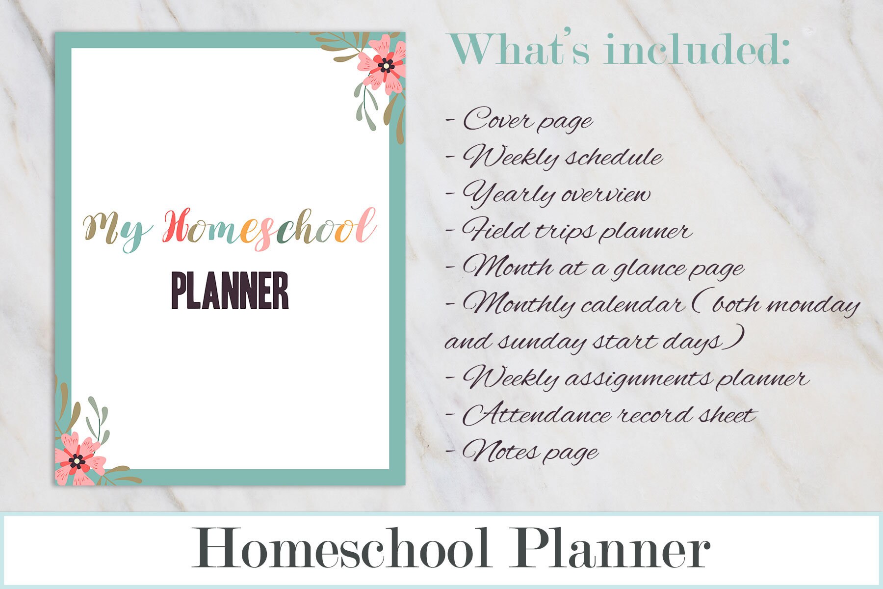 Homeschool Planner Printable, Homeschool Lesson Planner, Homeschool ...