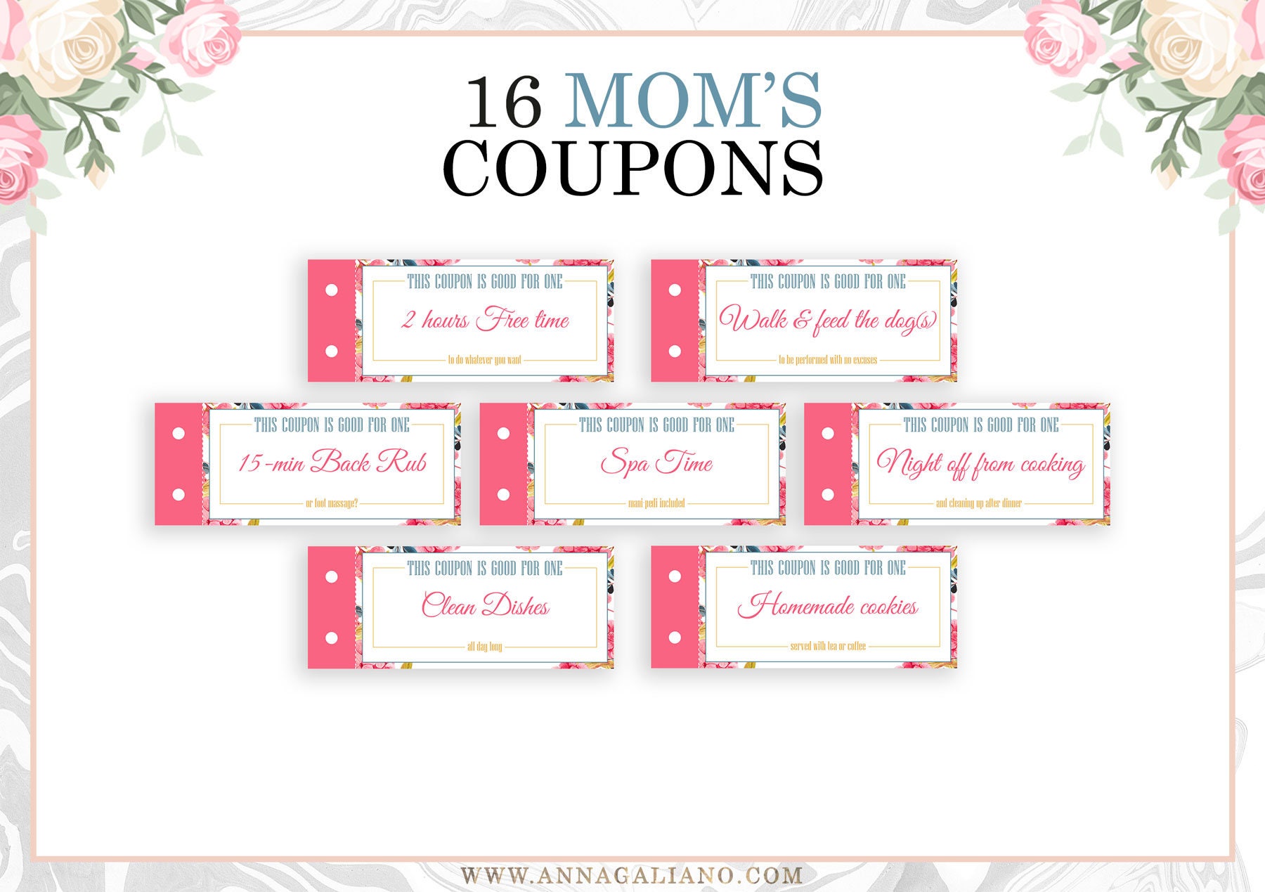 Mother's Day Gift, Coupon Book for Mom, Mom Coupons, Mother's Day ...