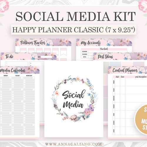 Social Media Planner Printable Facebook Tracker Instagram - Etsy