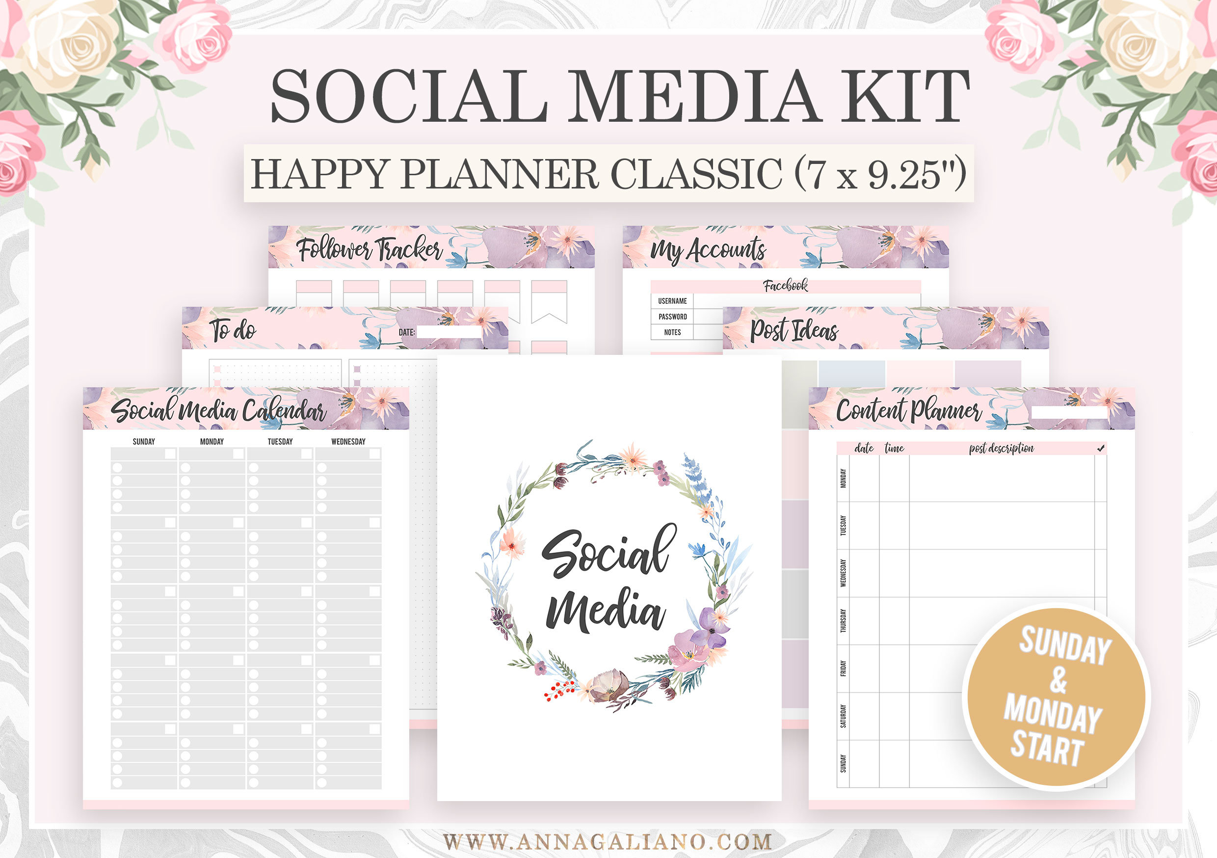 Social Media Planner, Social Media Kit, Instagram Planner, Content ...