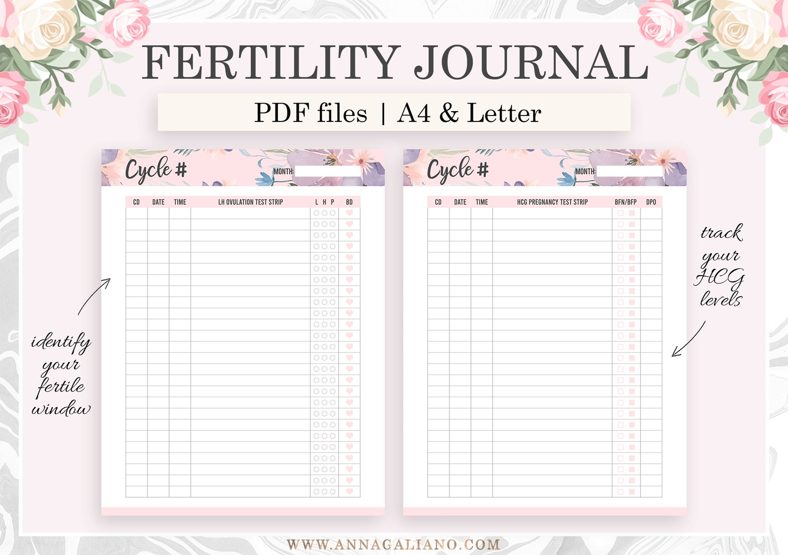 Fertility Journal Printable, Fertility Planner, TTC Planner, Ovulation ...