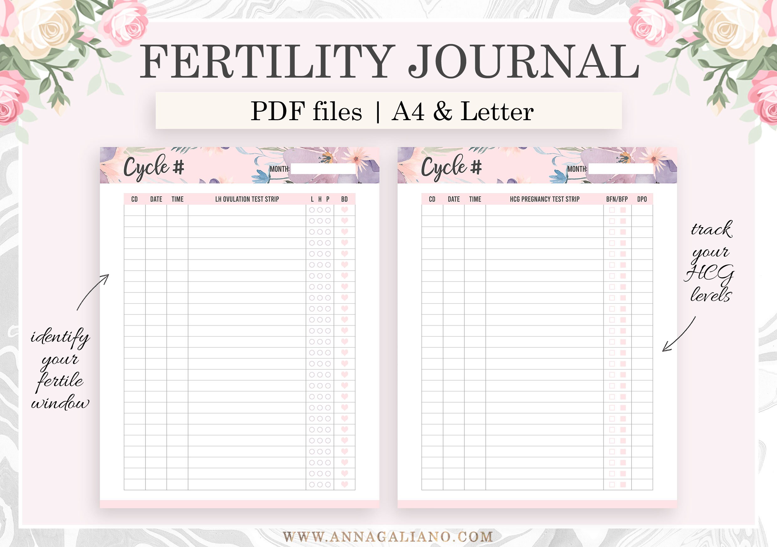 Fertility Journal Printable, Fertility Planner, TTC Planner, Ovulation ...