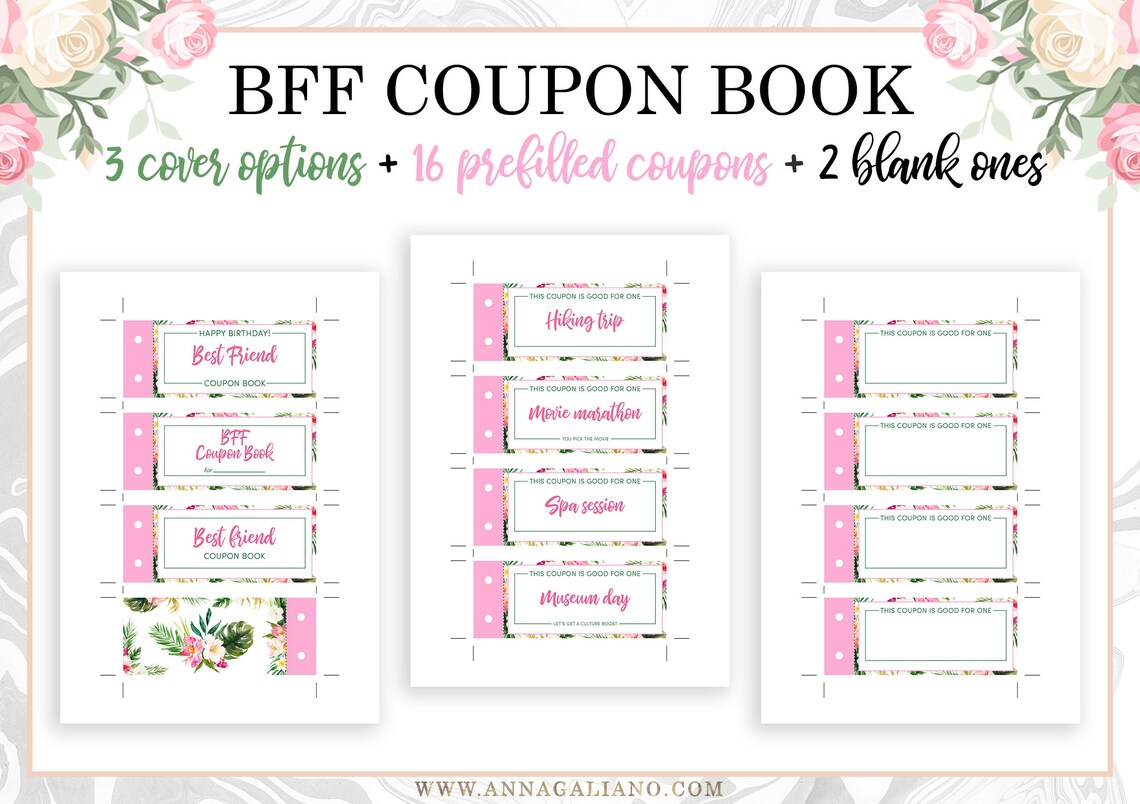 Best Friends Gift, Coupon Book, Printable Coupons, Birthday Gift Ideas ...