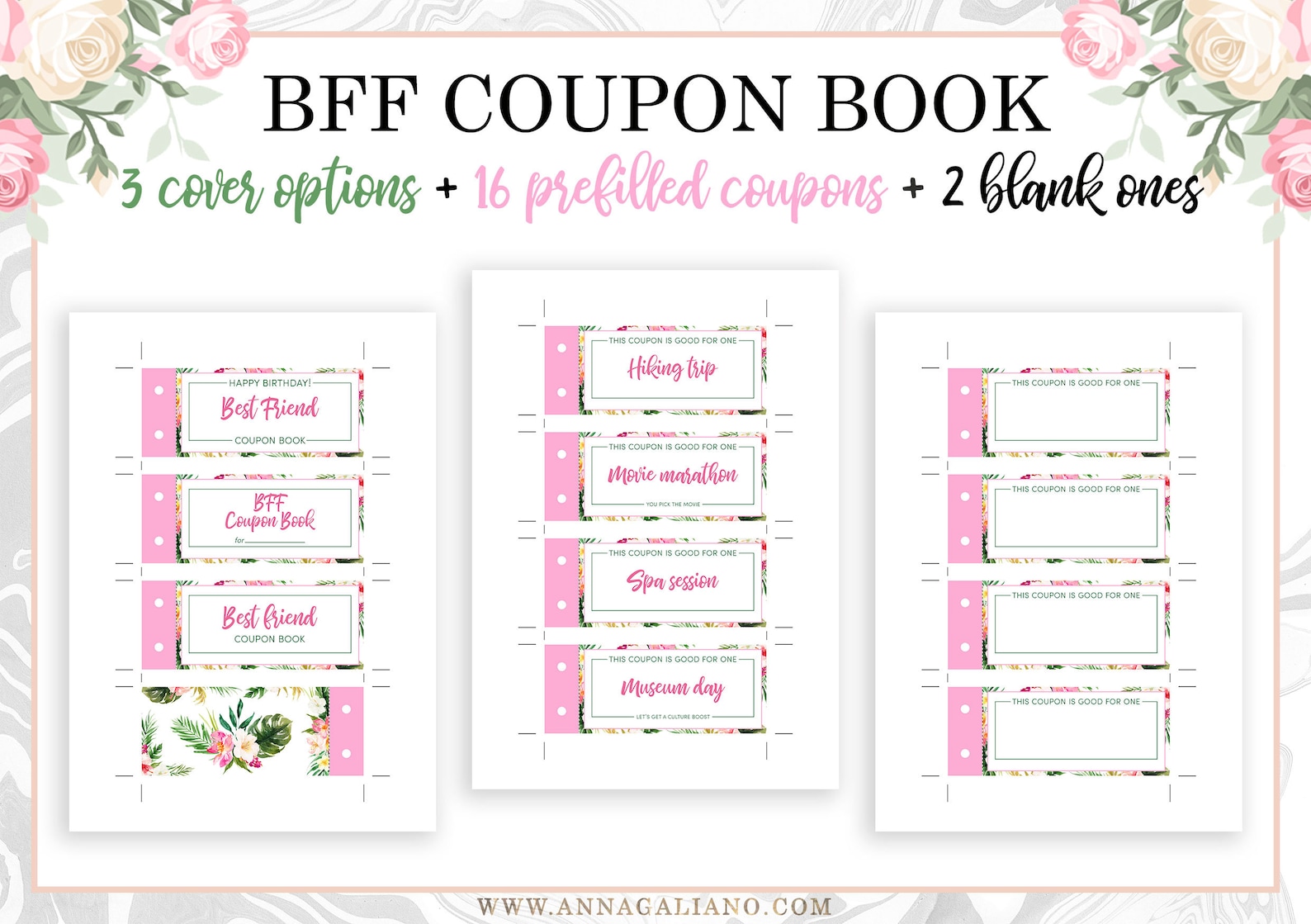 Best Friends Gift, Coupon Book, Printable Coupons, Birthday Gift Ideas ...