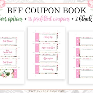 Best Friends Gift, Coupon Book, Printable Coupons, Birthday Gift Ideas ...
