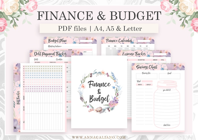 Financial Planner Printable, A5 Planner Inserts, Budget Planner ...