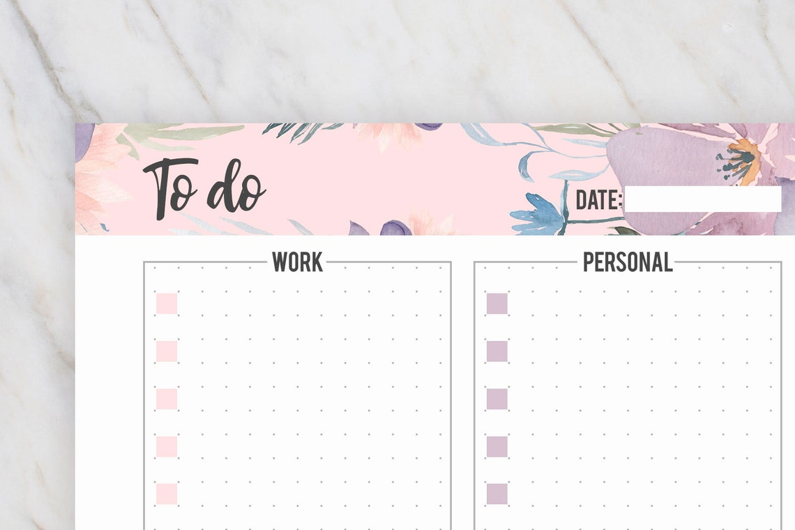 To Do List Printable, Notes Pages, Daily to Do, Dot Grid, Lined Paper ...