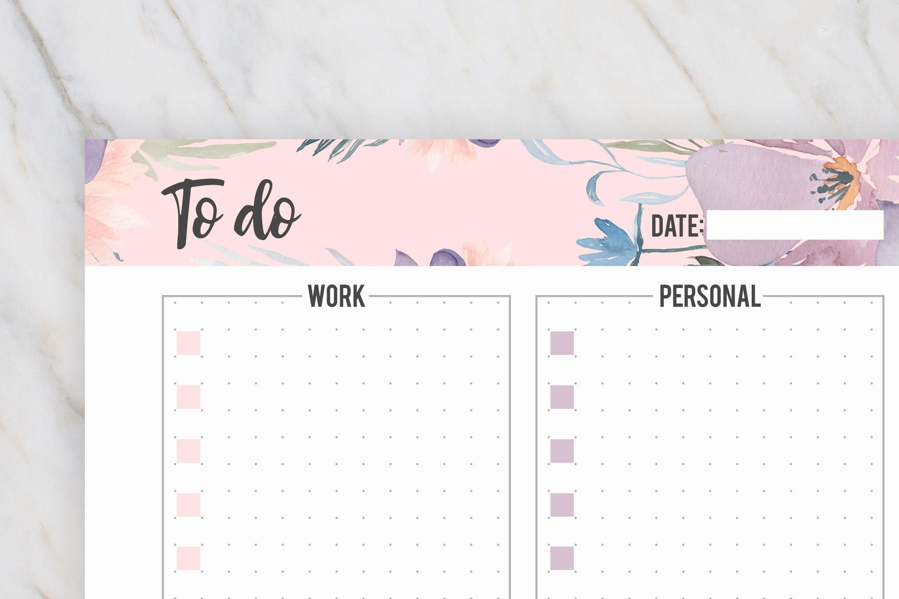 To Do List Printable, Notes Pages, Daily to Do, Dot Grid, Lined Paper ...