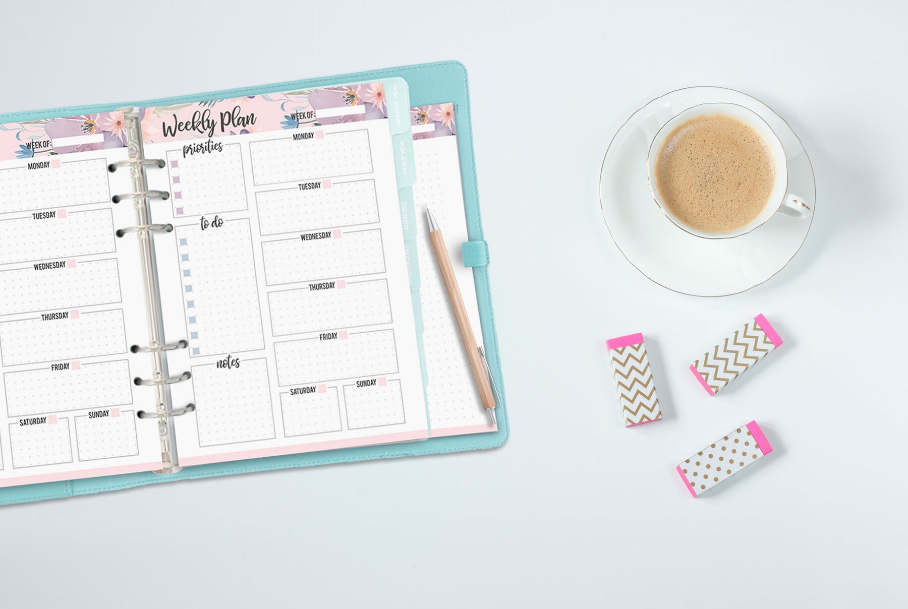 Weekly Planner Printable, Weekly Inserts, Undated Weekly Pages, Week on ...
