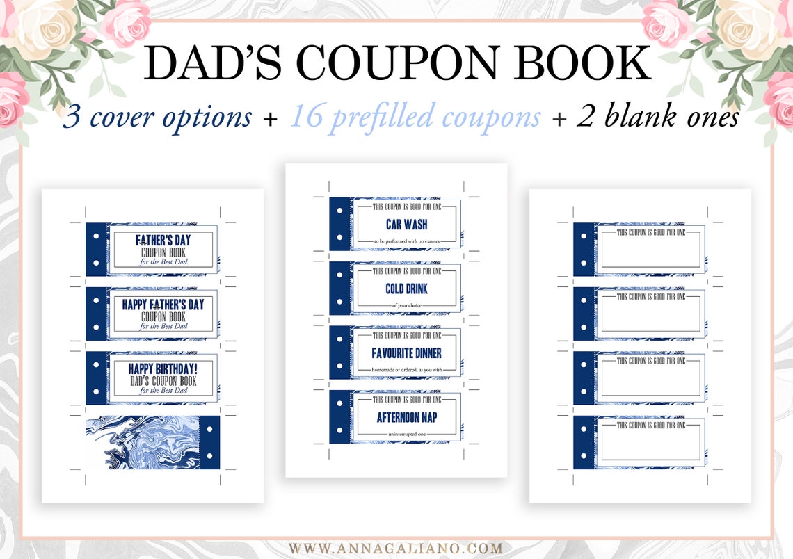 Father's Day Gift, Dad Gift, Coupon Book for Dad, Father's Day Coupons ...