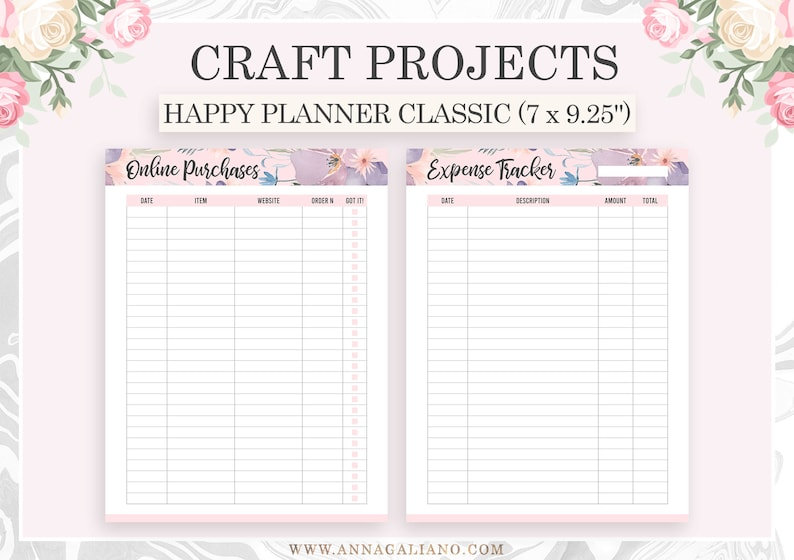 Craft Project Planner, Embroidery Planner, Sewing Organizer, Project ...