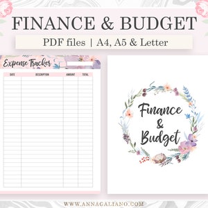 Financial Planner Printable, A5 Planner Inserts, Budget Planner ...