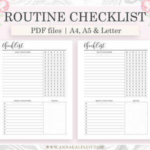Checklist Printable, Daily Routine, Weekly Routine Chart, Daily Rituals ...