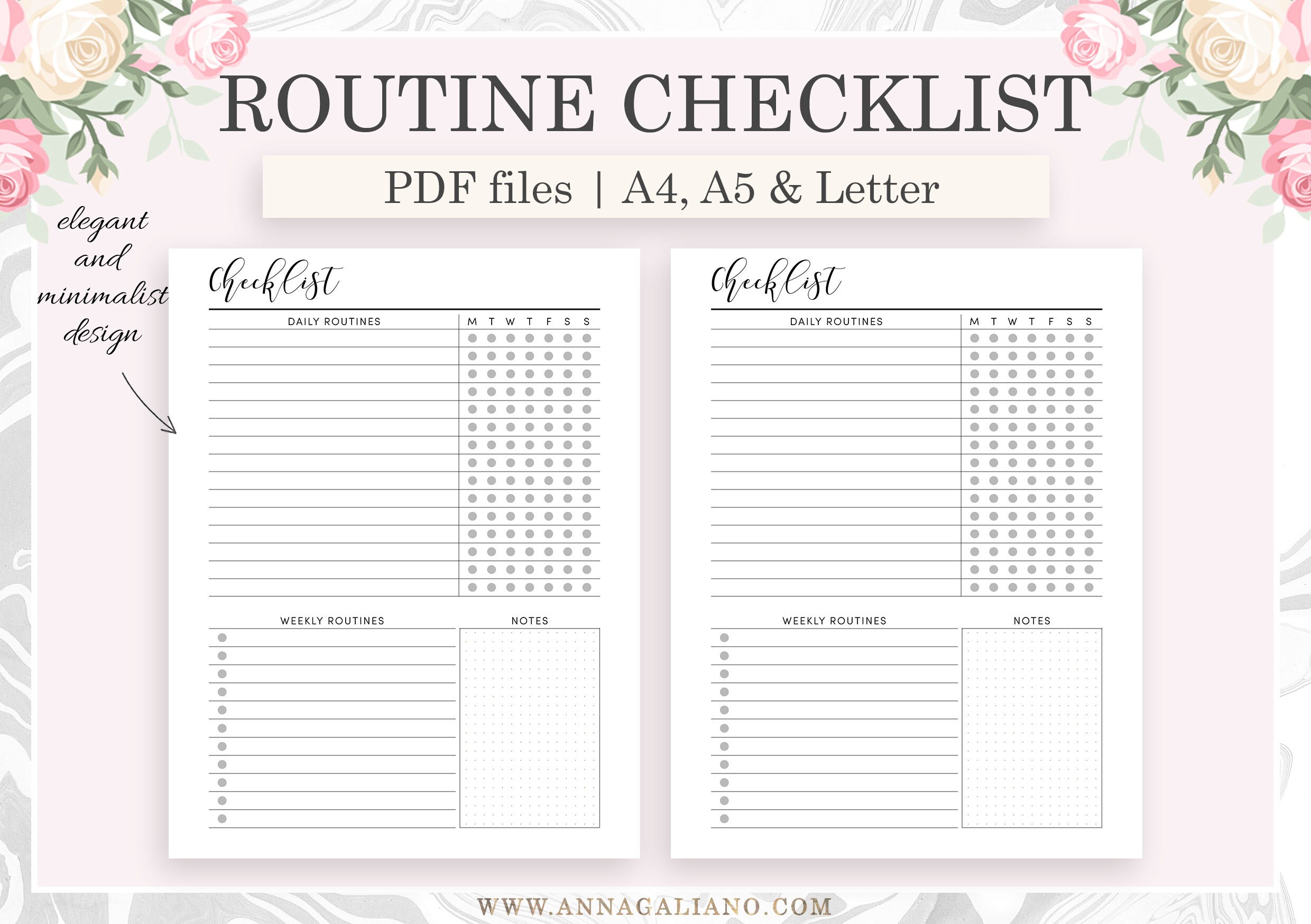 Checklist Printable, Daily Routine, Weekly Routine Chart, Daily Rituals ...