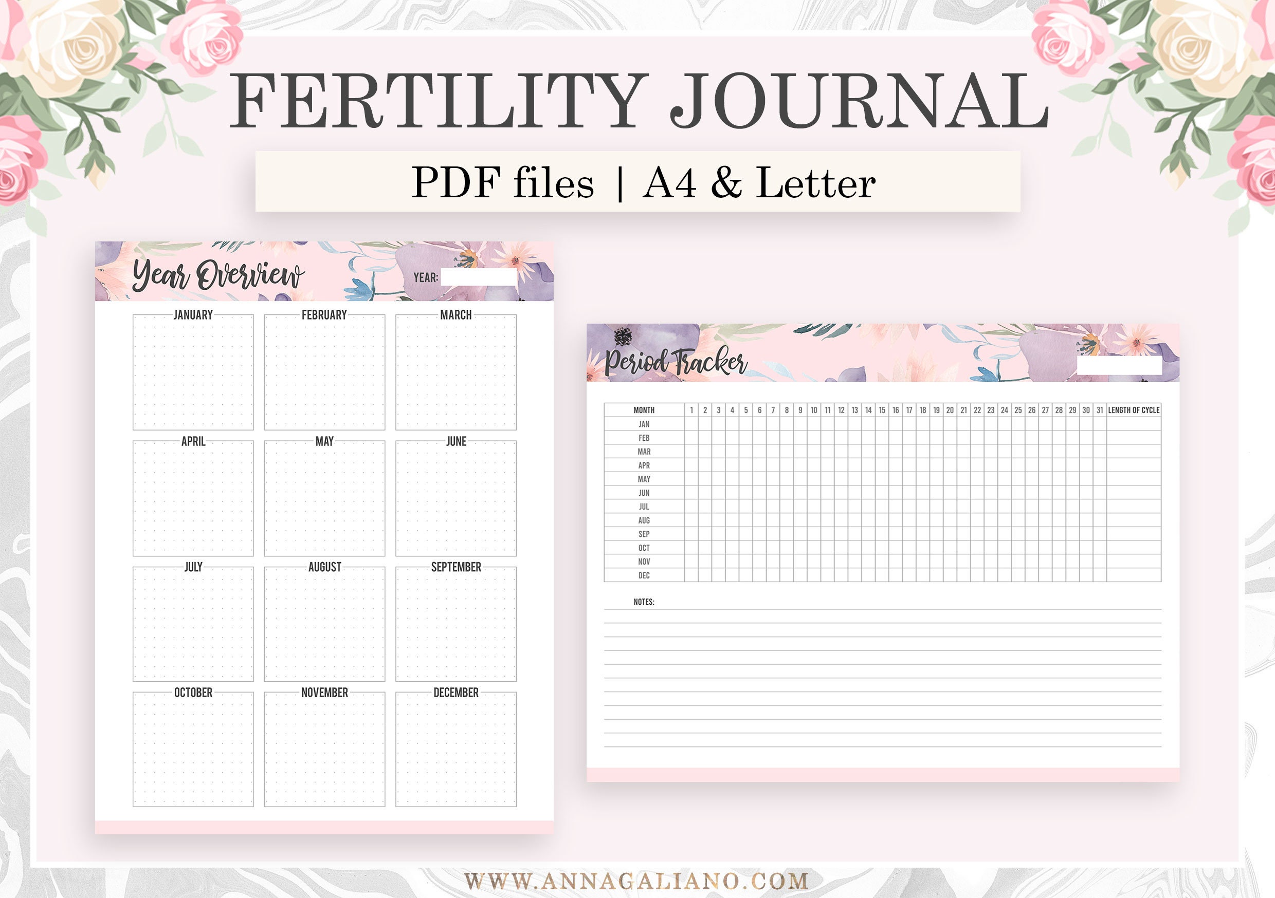 Fertility Journal Printable, Fertility Planner, TTC Planner, Ovulation ...