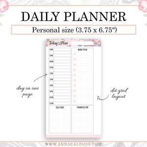 Personal Daily Planner Inserts, Personal Ring Planner, Printable ...