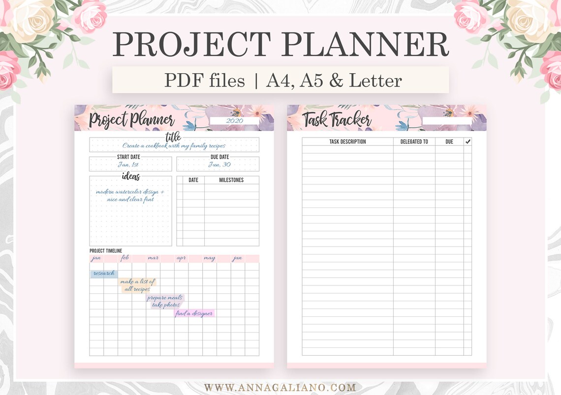 Project Planner Printable, Productivity Planner, Task Tracker, A5 ...