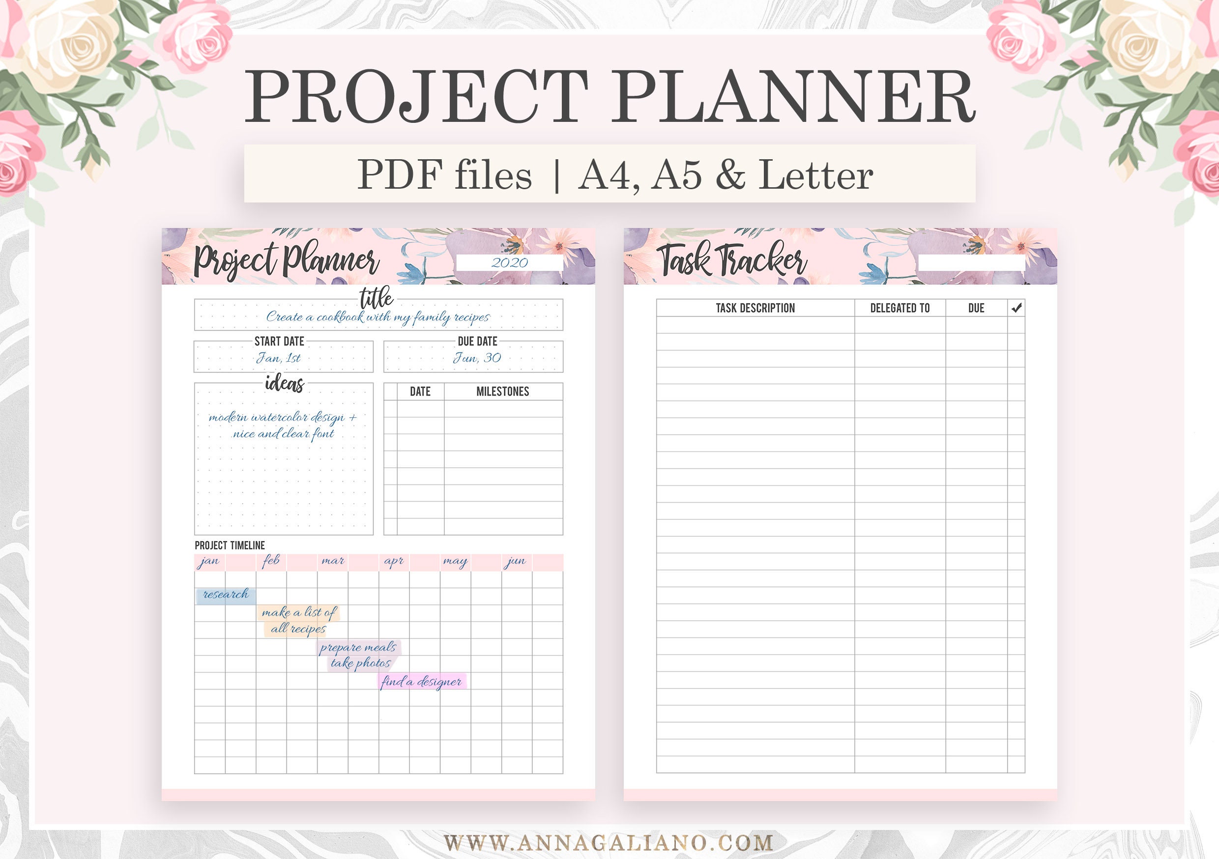 Project Planner Printable, Productivity Planner, Task Tracker, A5 ...