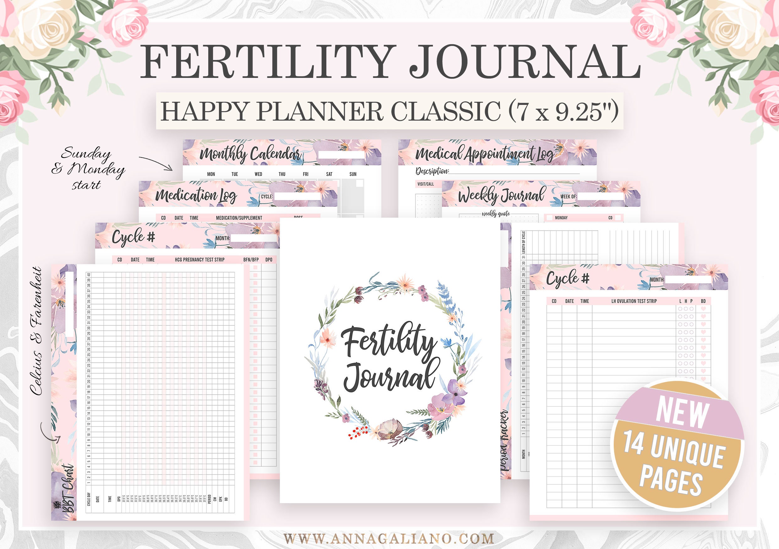 Fertility Journal Printable, Fertility Planner, TTC Planner, Ovulation ...