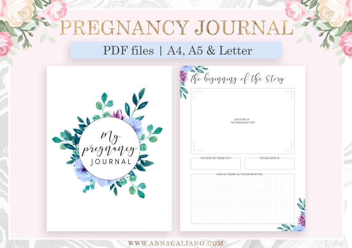 Pregnancy Journal Printable, Pregnancy Planner, Mommy to Be Gift, Baby ...
