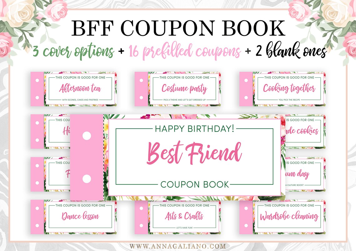Best Friends Gift, Coupon Book, Printable Coupons, Birthday Gift Ideas ...