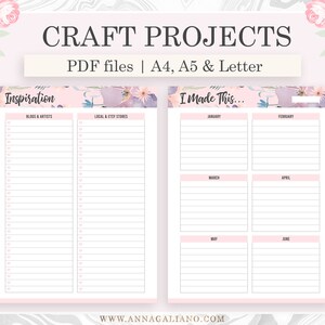 Craft Project Planner, Embroidery Planner, Sewing Organizer, A5 Planner ...