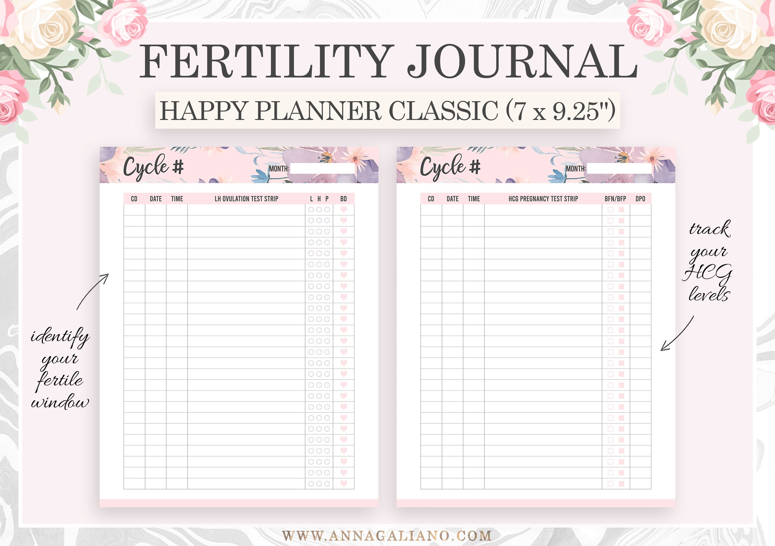 Fertility Journal Printable, Fertility Planner, TTC Planner, Ovulation ...