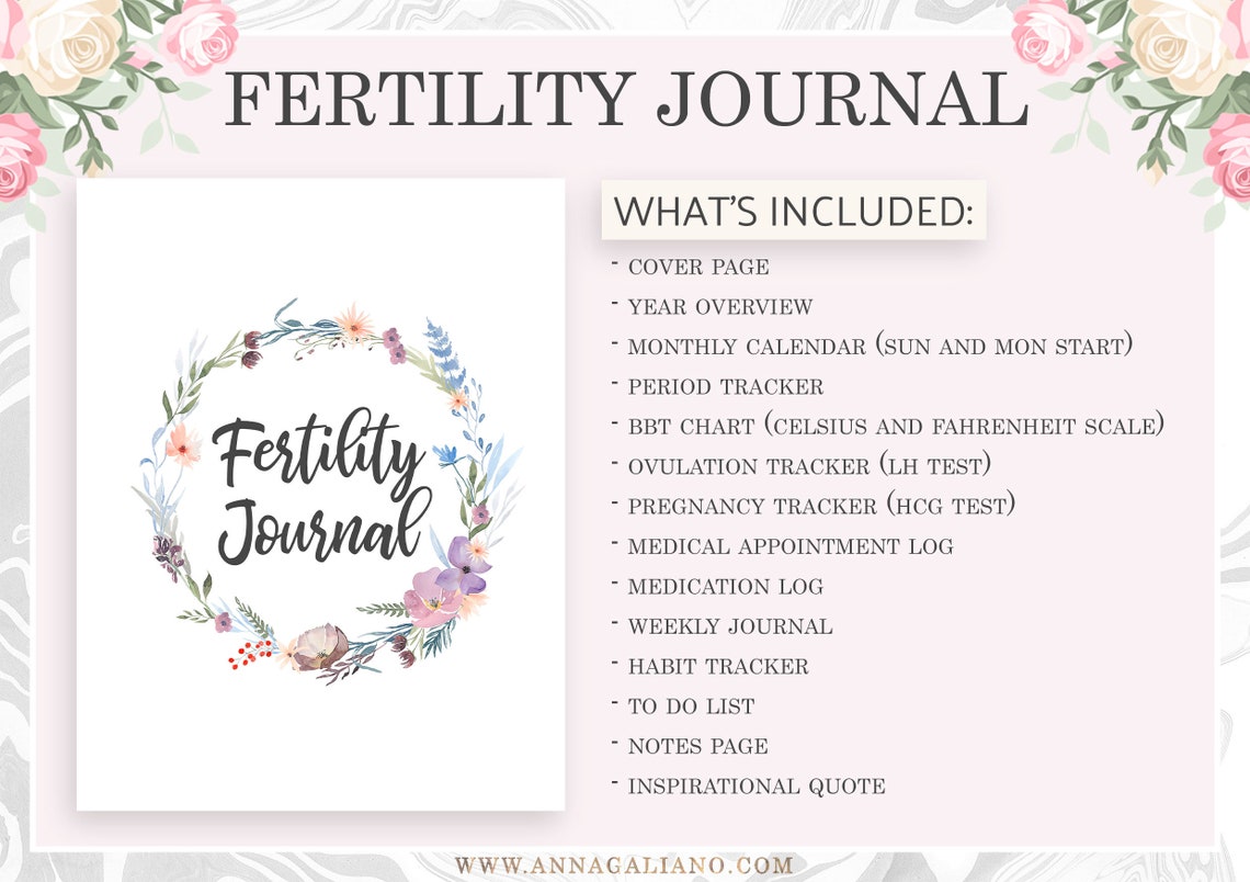 Fertility Journal Printable, Fertility Planner, TTC Planner, Ovulation ...