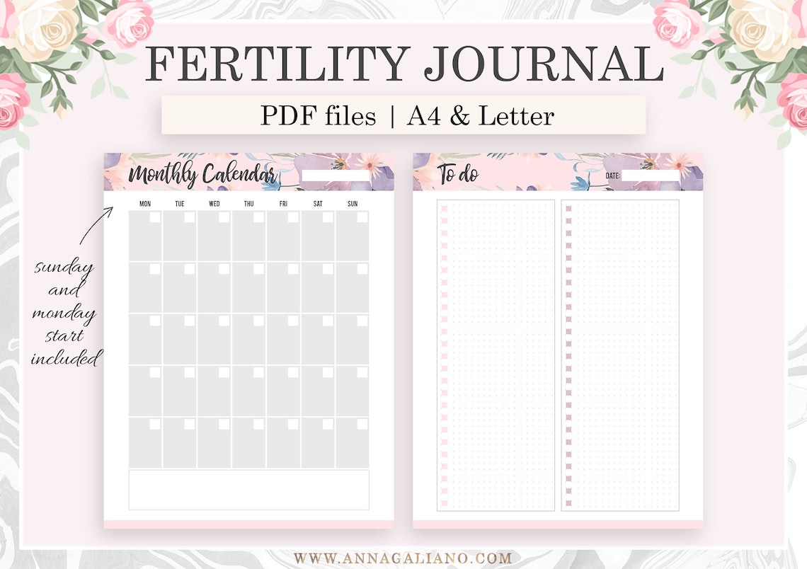 Fertility Journal Printable, Fertility Planner, TTC Planner, Ovulation ...
