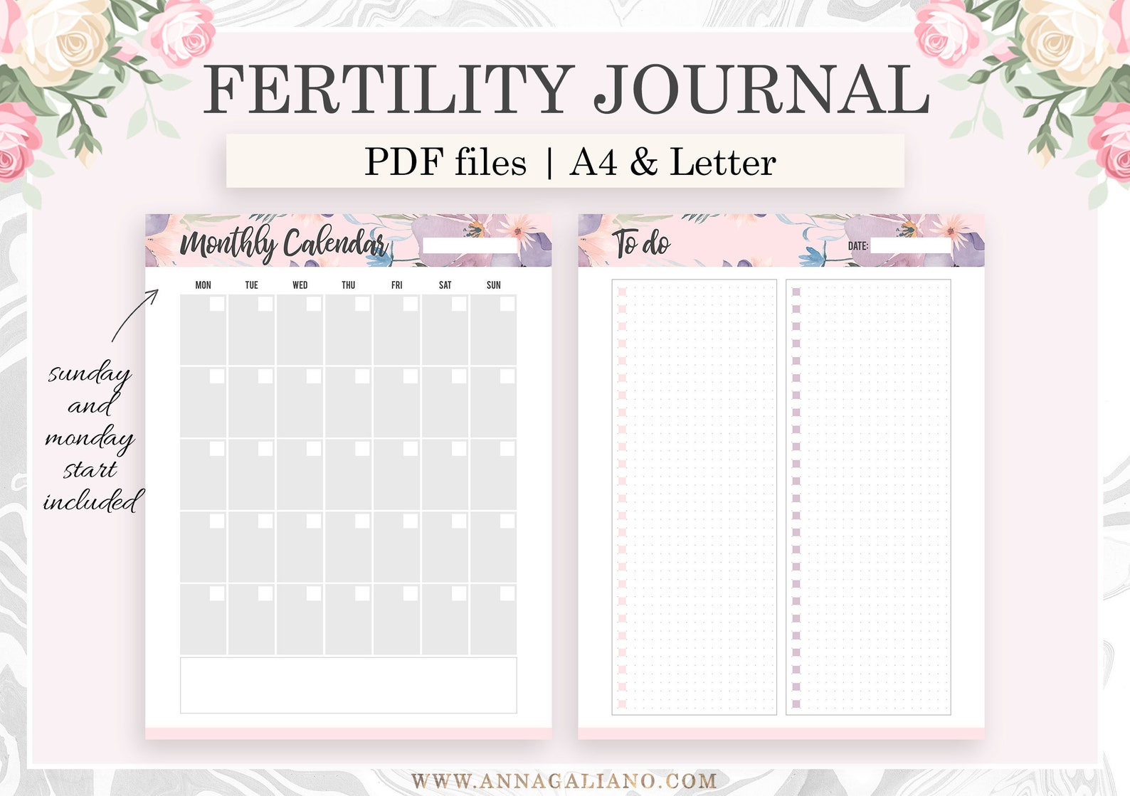 Fertility Journal Printable, Fertility Planner, TTC Planner, Ovulation ...