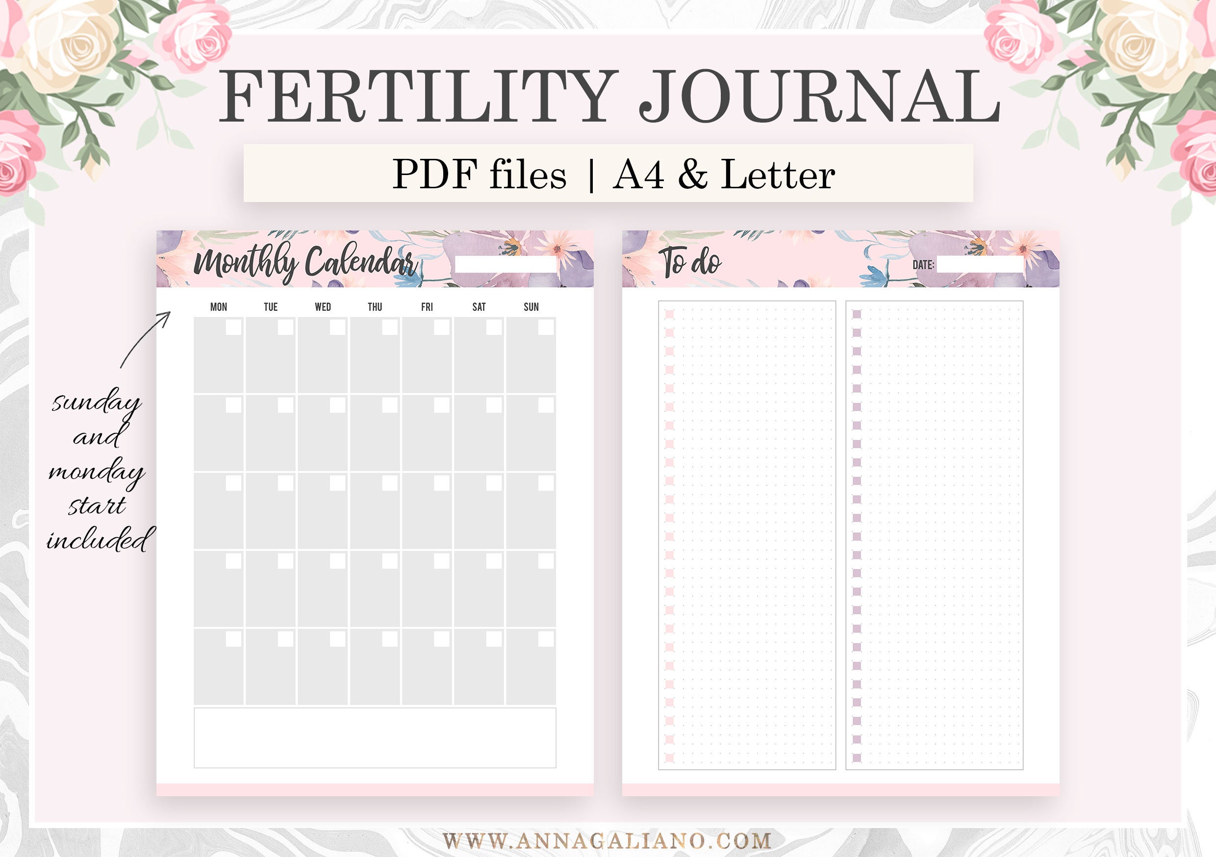 Fertility Journal Printable, Fertility Planner, TTC Planner, Ovulation ...