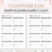Password Keeper Printable, Happy Planner Classic Inserts, Password Log ...