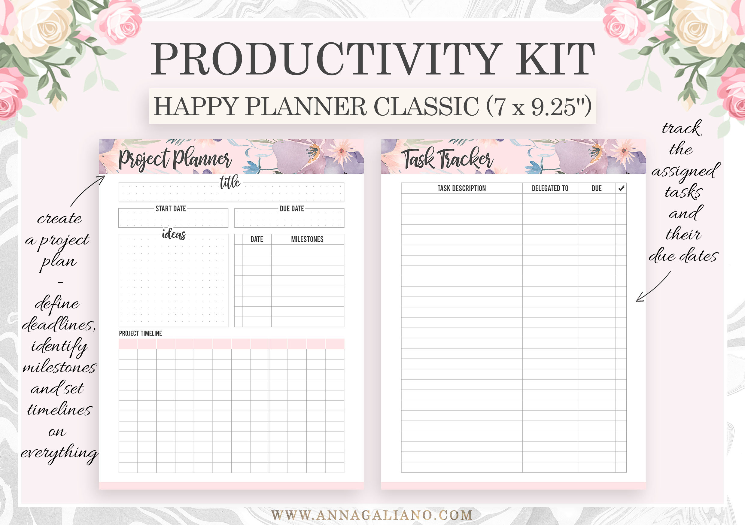 Productivity Planner Printable Academic Planner Project - Etsy