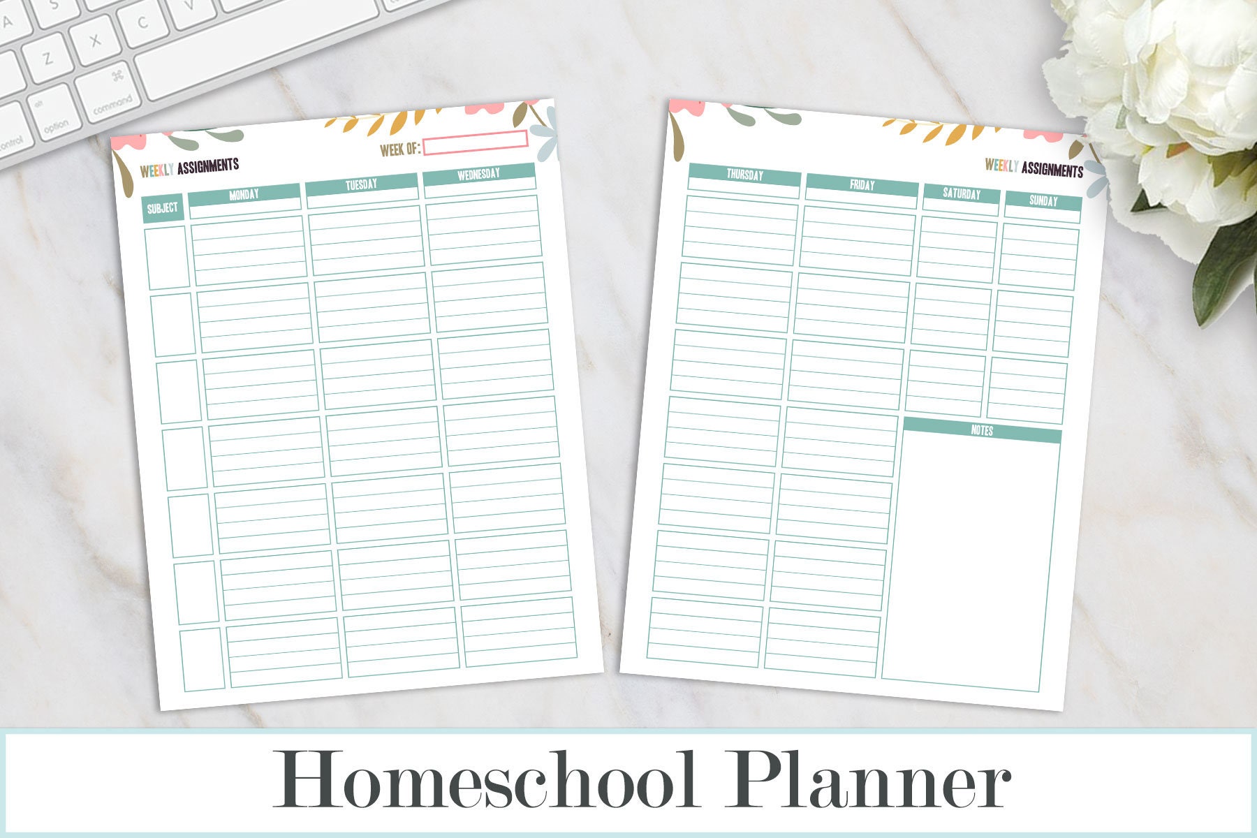 Homeschool Planner Printable, Homeschool Lesson Planner, Homeschool ...