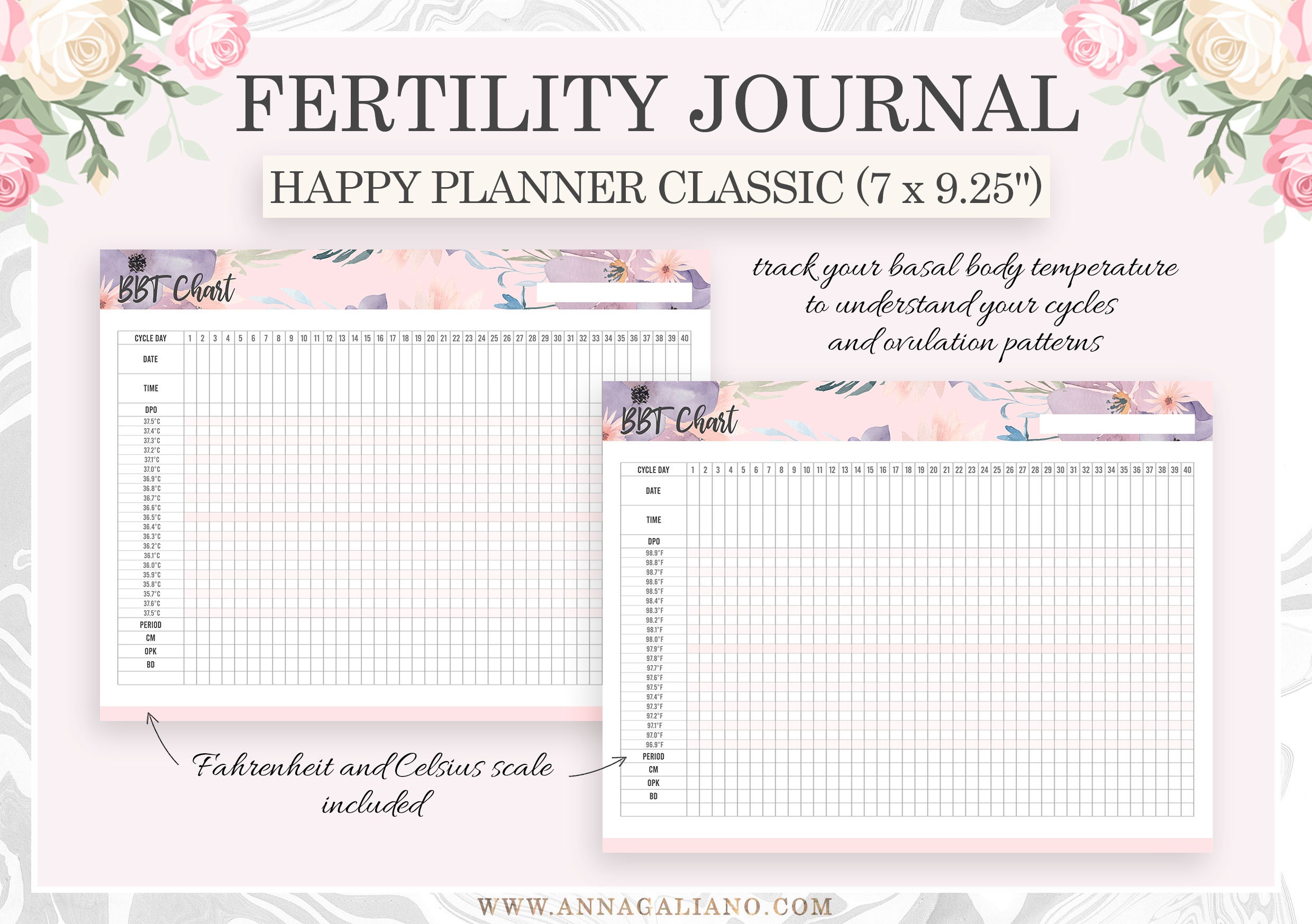 Fertility Journal Printable, Fertility Planner, TTC Planner, Ovulation ...