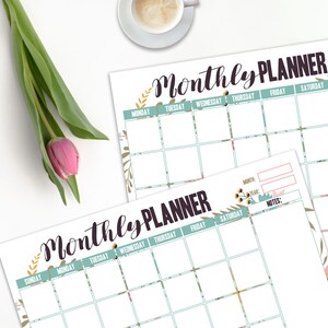 Monthly Desk Calendar, Monthly Desk Pad, Monthly Desk Planner, Undated ...