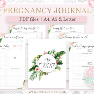 Pregnancy Journal Printable, Pregnancy Planner, Mommy to Be Gift, Baby ...