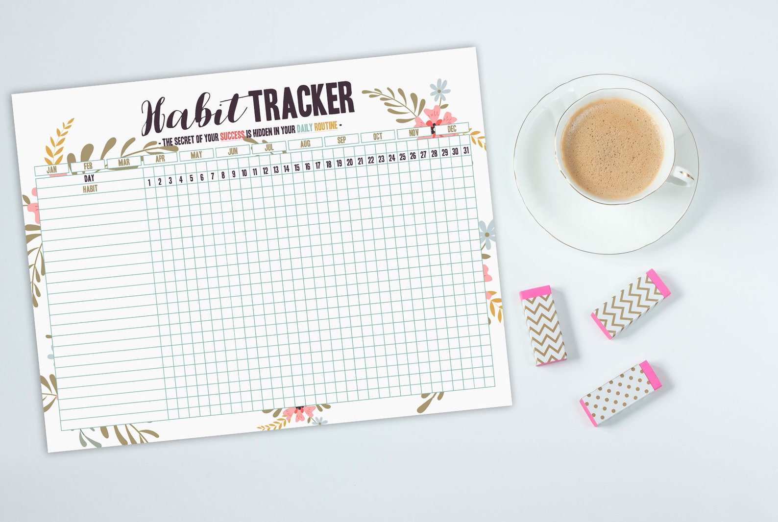 Habit Tracker Printable, Daily Habits Planner, Monthly Habits, Bullet ...