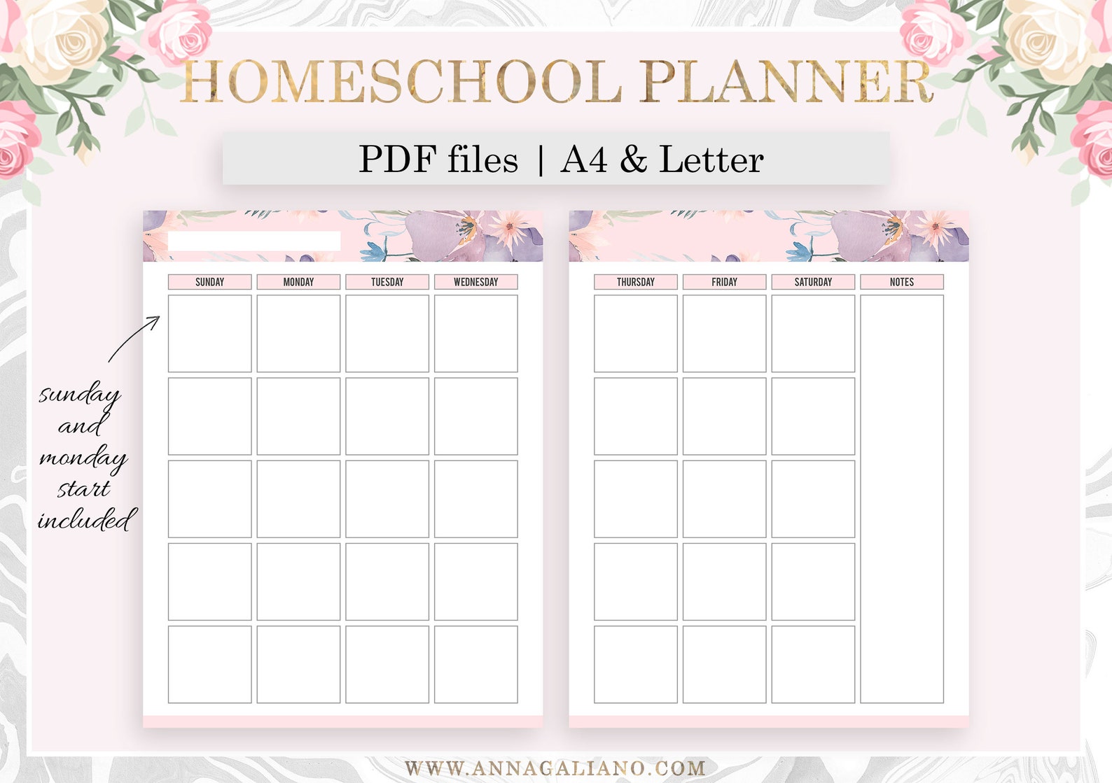 Homeschool Planner Printable Lesson Planner Teacher Planner - Etsy