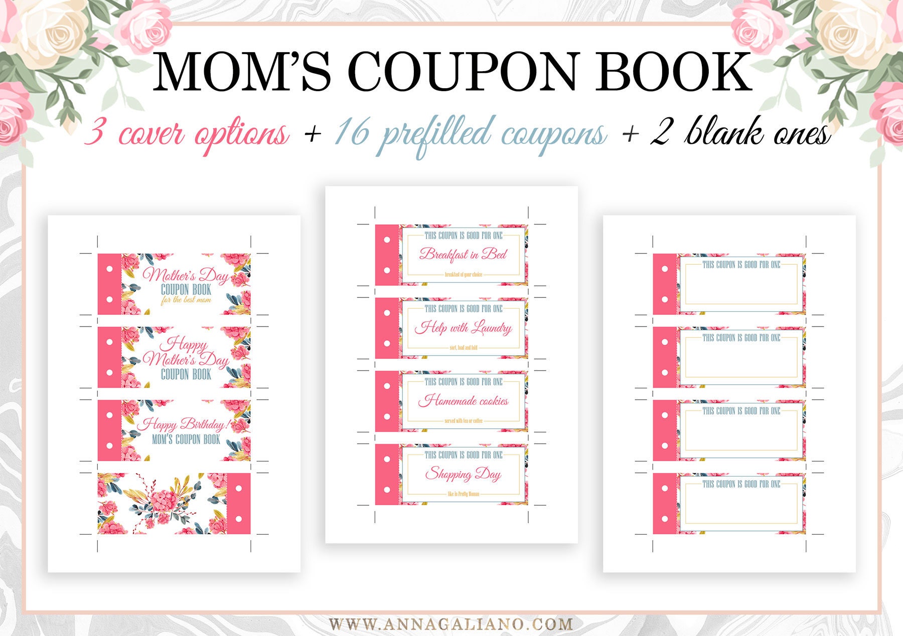 Mother's Day Gift, Coupon Book for Mom, Mom Coupons, Mother's Day ...