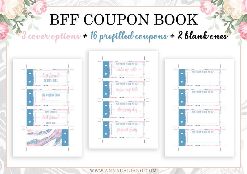 Best Friends Gift, Printable Coupons, Coupon Book, Birthday Gift Ideas ...