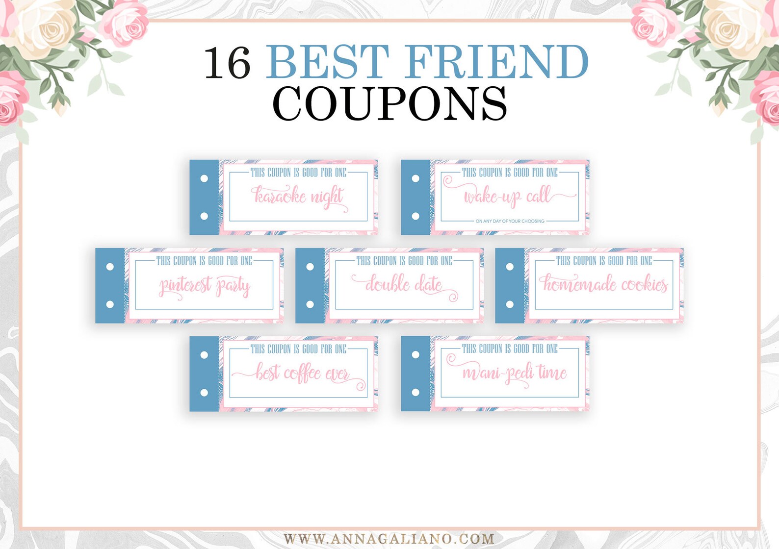 Best Friends Gift, Printable Coupons, Coupon Book, Birthday Gift Ideas ...