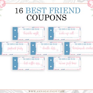 Best Friends Gift, Printable Coupons, Coupon Book, Birthday Gift Ideas ...