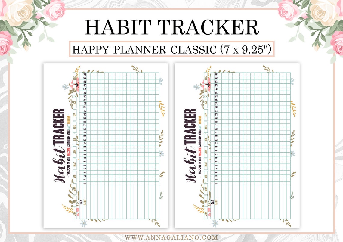Happy Planner Habit Tracker Printable, Daily Habits Planner, Monthly ...