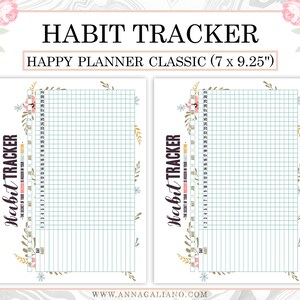 Happy Planner Habit Tracker Printable, Daily Habits Planner, Monthly ...
