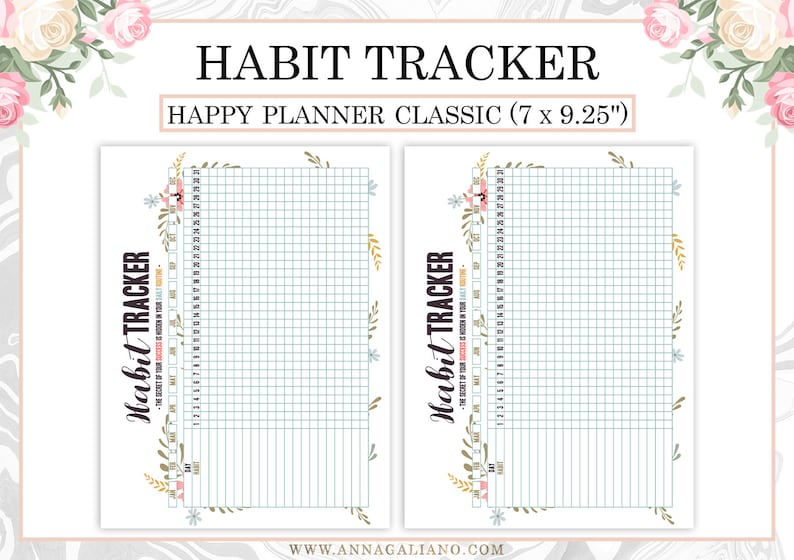 Happy Planner Habit Tracker Printable, Daily Habits Planner, Monthly ...